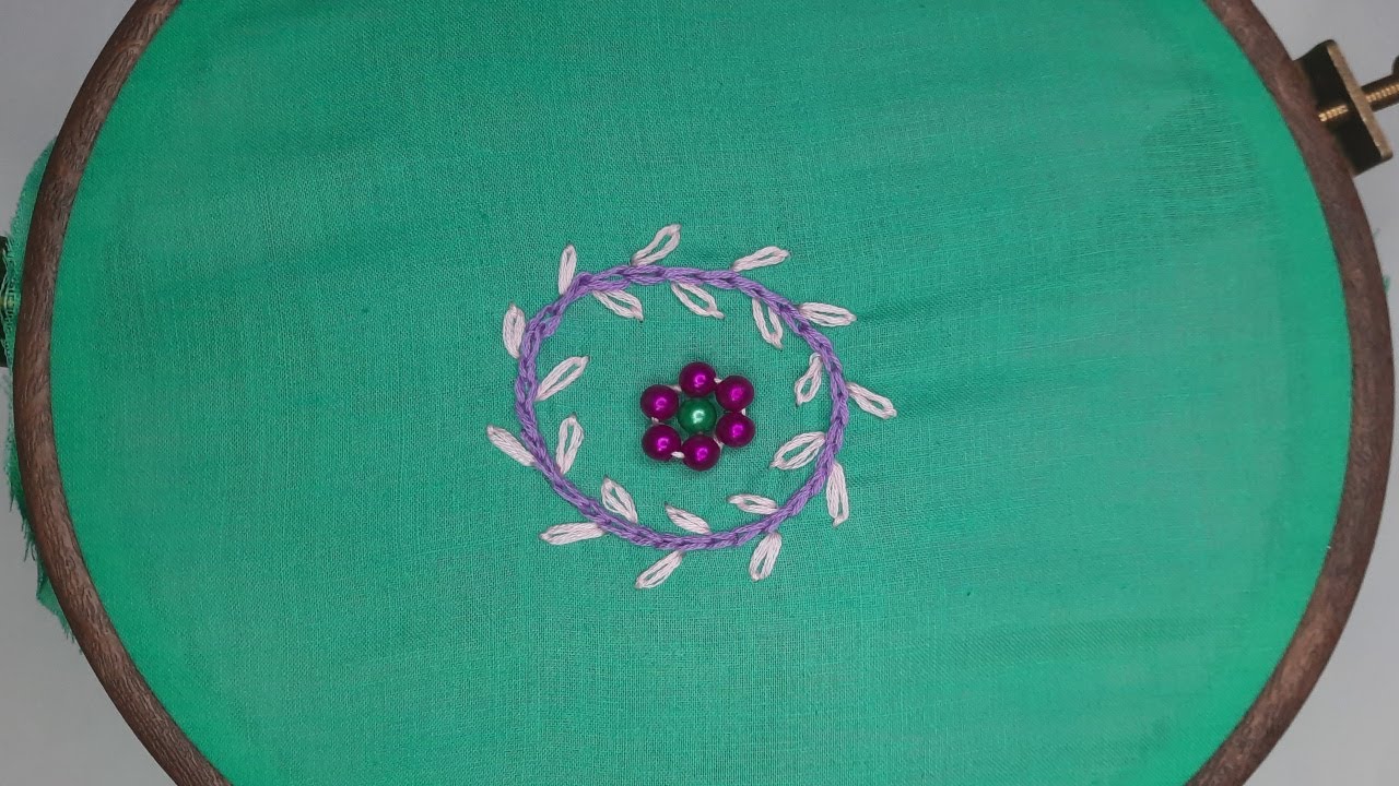 Flower Embroidery Design Using Chain & lazy daisy Stitch - YouTube