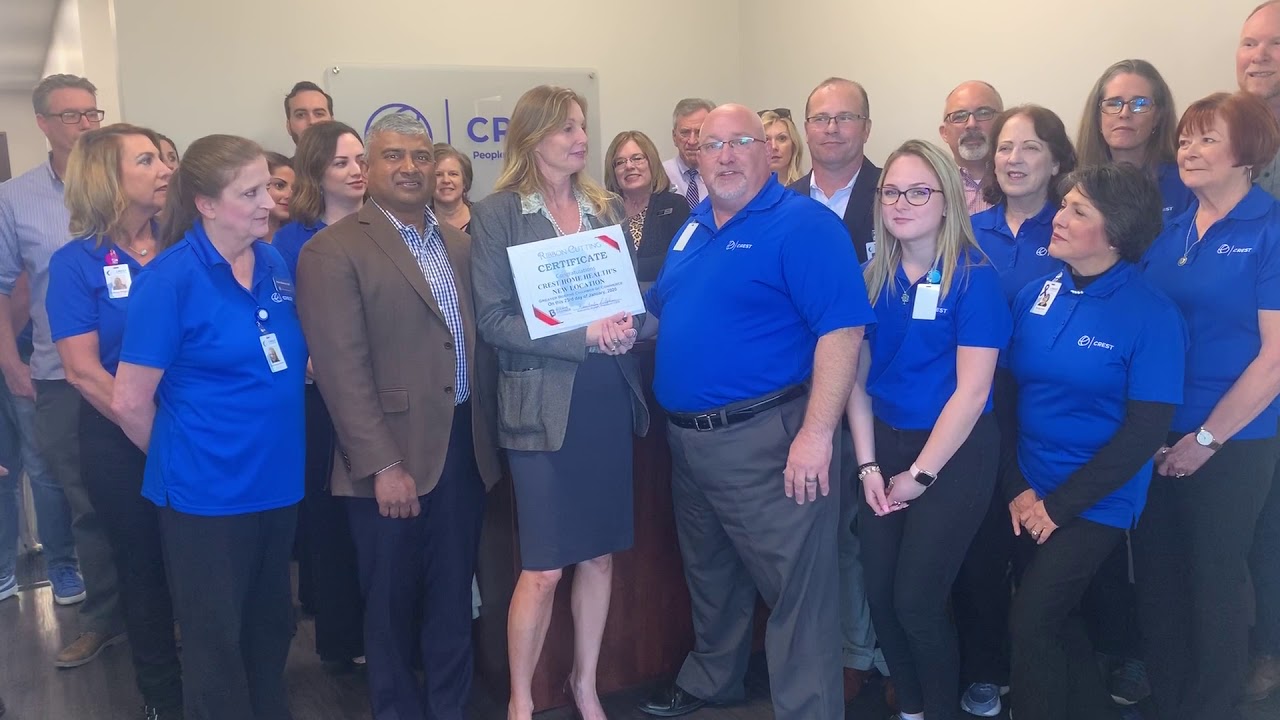 Ribbon Cutting for Crest Home Health - YouTube