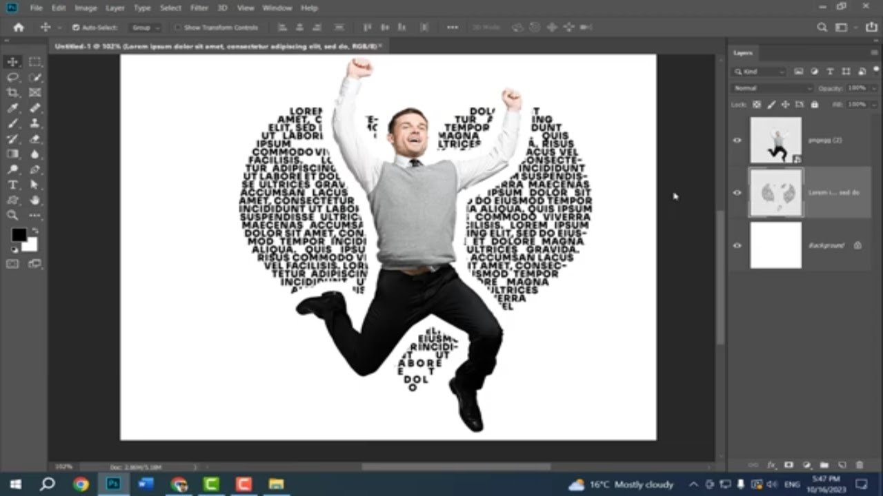 Text Around image in Photoshop || Around Image Text || Photoshop ...