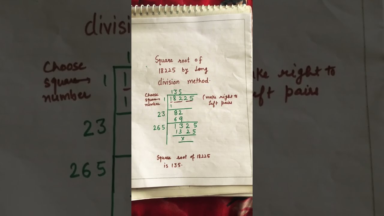 Square Root Of 18225 By Long Division Method maths everydaymaths Square Root Of 18225 By Long Division Method maths everydaymaths