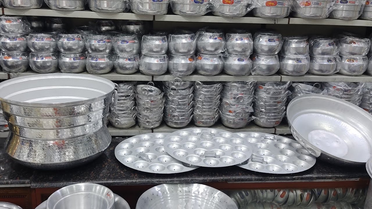 Kitchen Stainless Steel Utensils | Idly Pathiram, Oil Containers ...