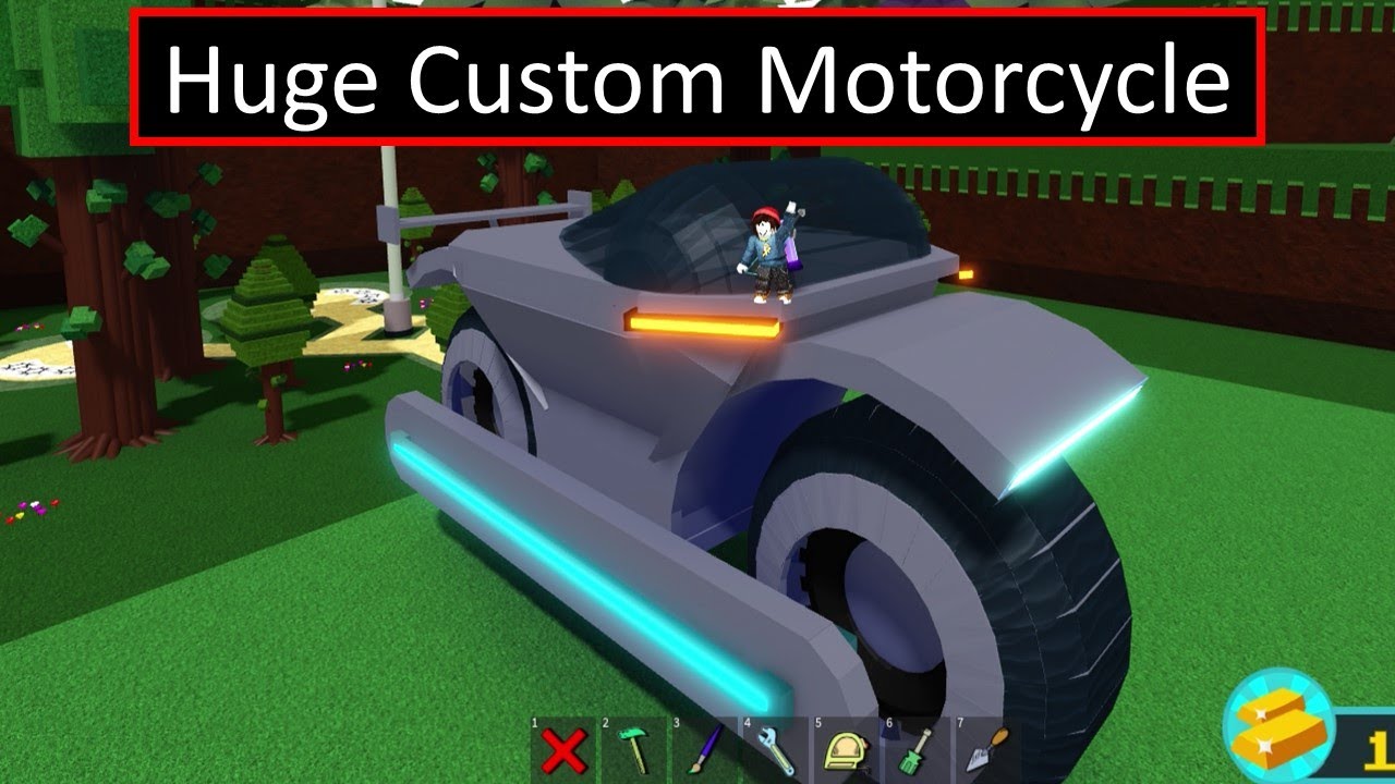 Giant Custom Wheel Motorcycle (Build a Boat for Treasure) - YouTube
