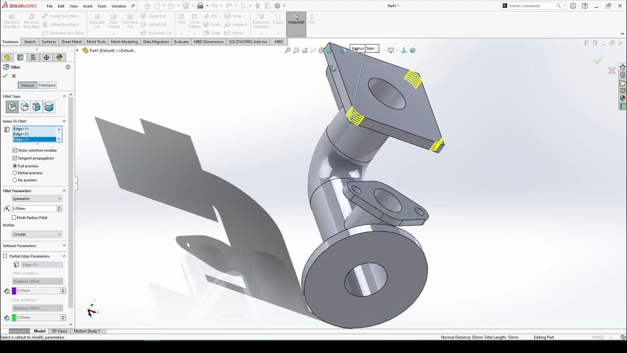 SOLIDWORKS EXERCISE 10 - BÀI TẬP SOLIDWORKS 10 | SWEEP BOSS/BASE _ SWEEP CUT - YouTube