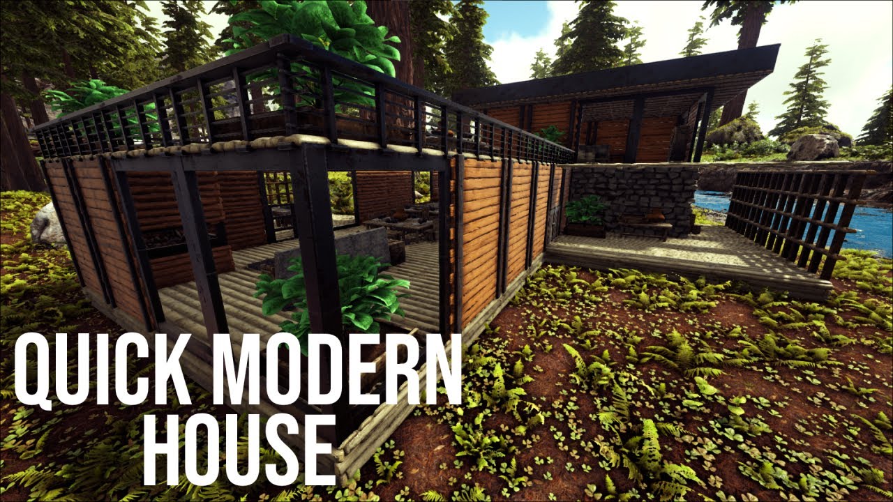 Ark Survival Evolved: A Quick Modern Home - YouTube