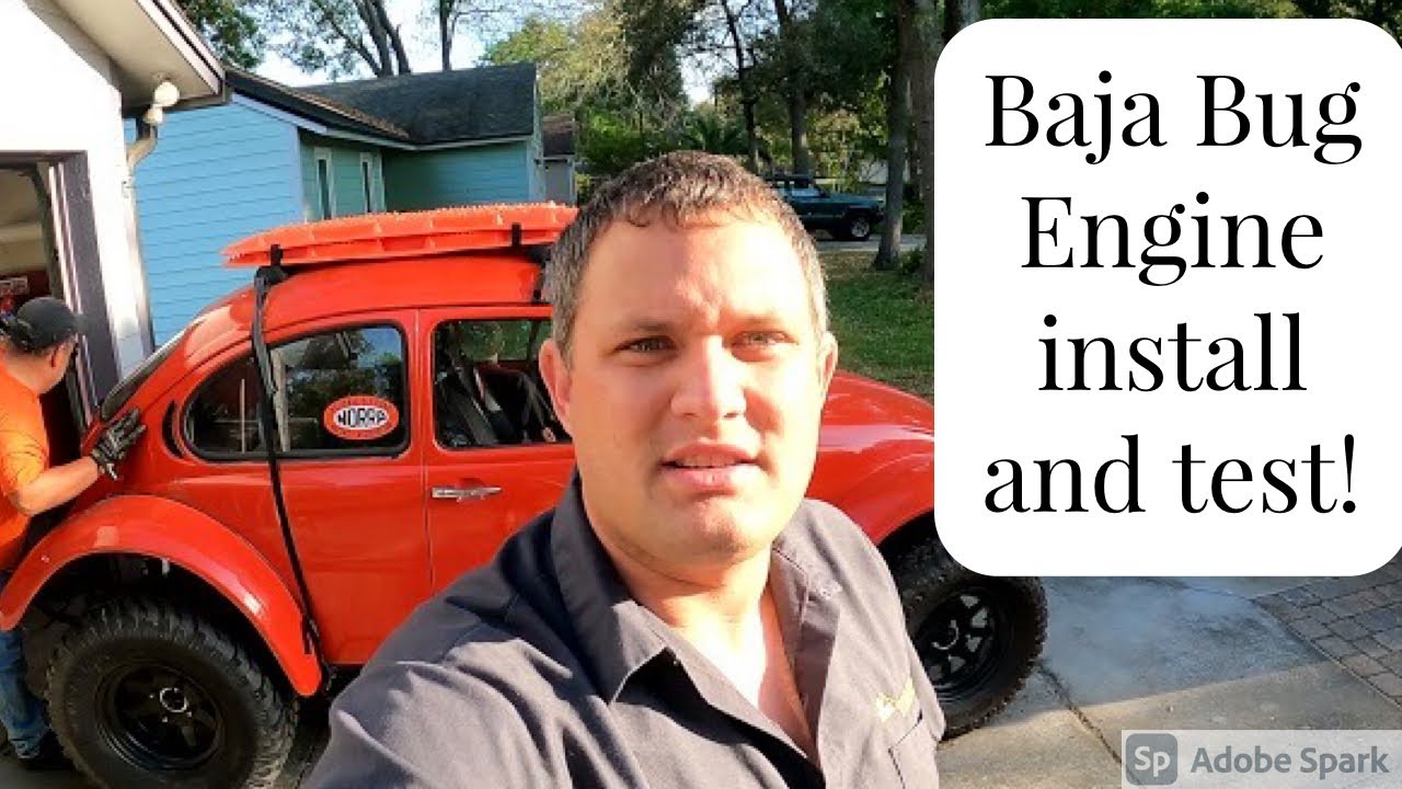 Baja Bug Engine install and 1st Drive - YouTube