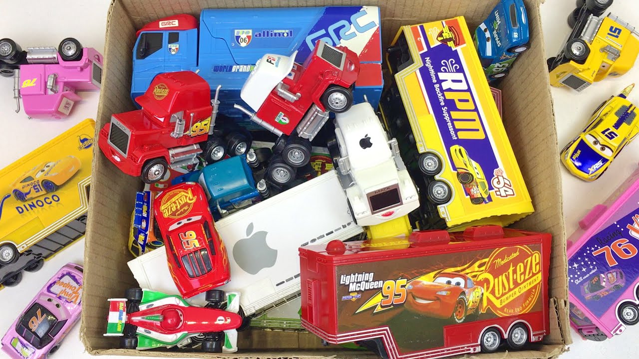 Box full of Cars and Trucks - YouTube
