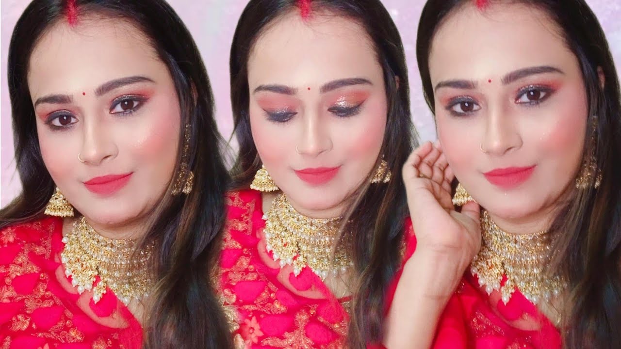 Easy makeup tutorial for newly bride | Newly bride reception makeup look - YouTube