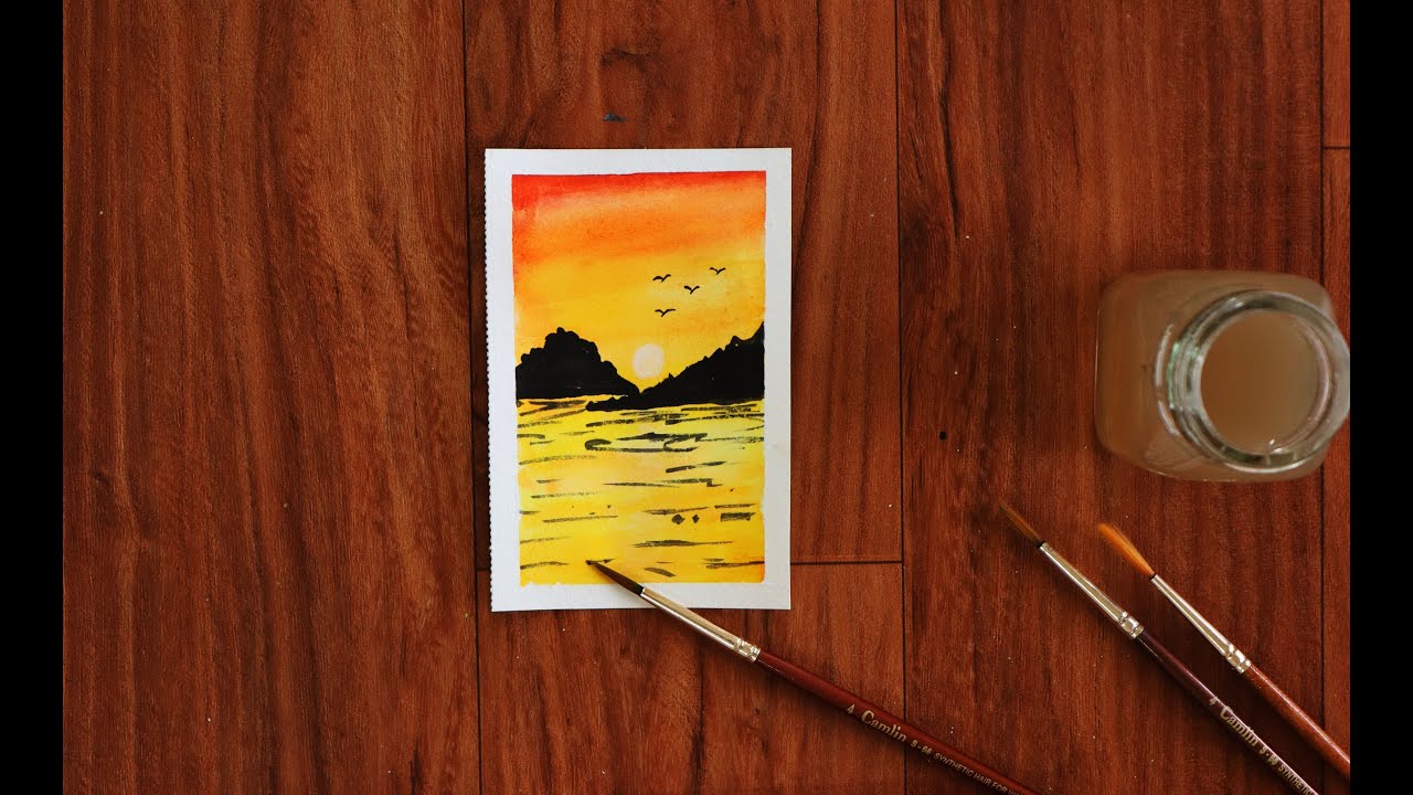 How to Draw Easy Water Colour Painting Tutorial #01｜Water Colour ...