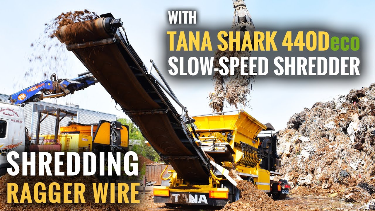 Shredding Ragger Wire – TANA Shark 440Deco mobile shredder - YouTube
