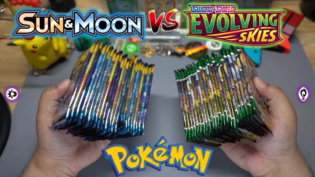 Pokemon Sun & Moon vs Evolving Skies Booster Packs - YouTube