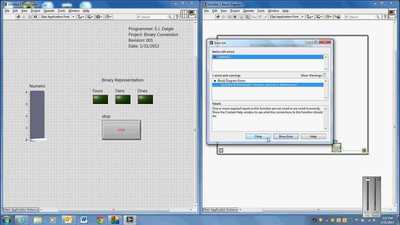 LabVIEW Binary Converter Demo (ELTT1240) - YouTube