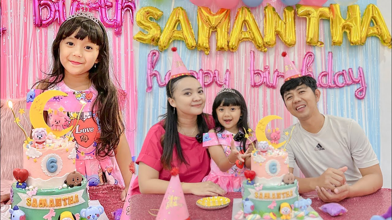 SURPRISE SAMANTHA ULANG TAHUN KE 6 ⁉️ UBAH KAMAR JADI KARAKTER BT21 ⁉️ EVELYN SAMANTHA BIRTHDAY ...
