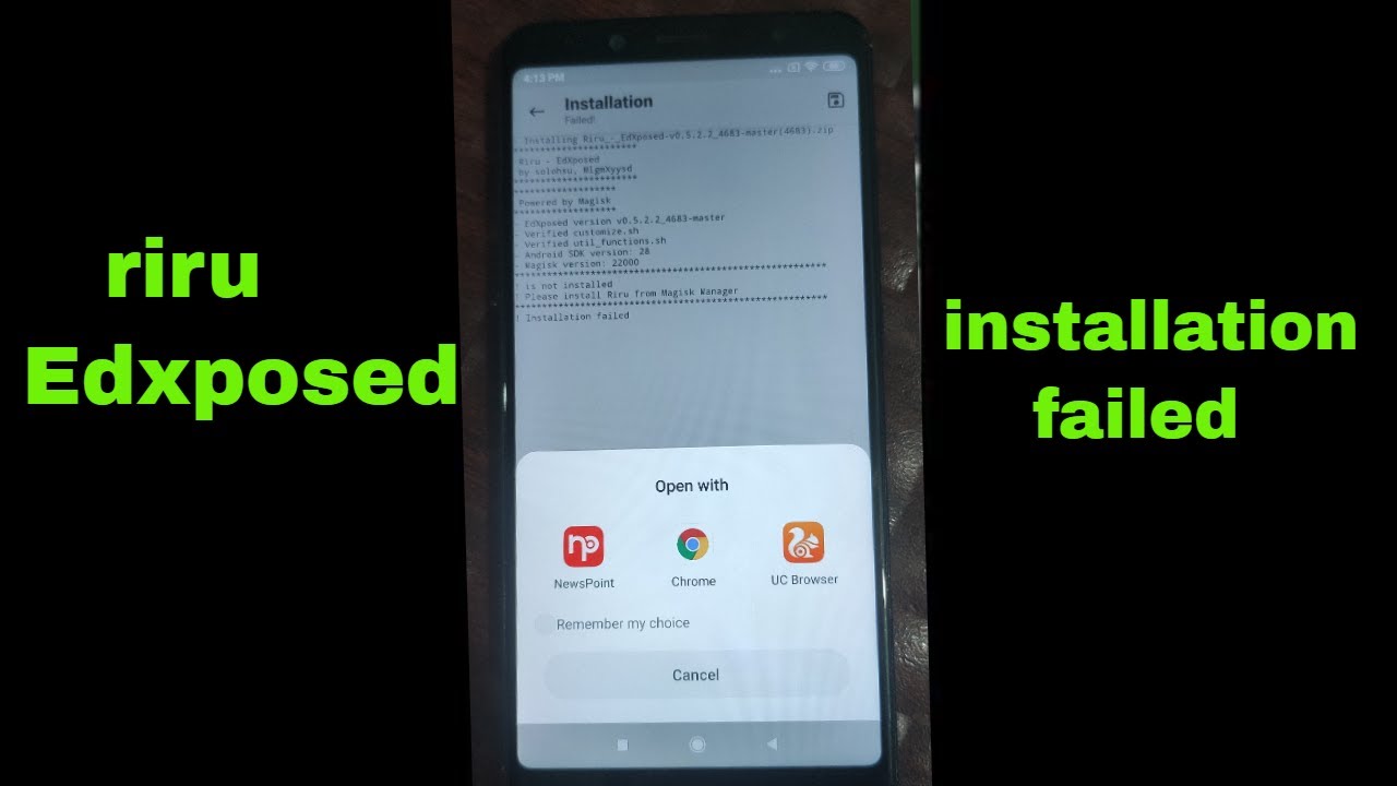 riru Edxposed installation failed | xposed manager riru edxposed faild ...