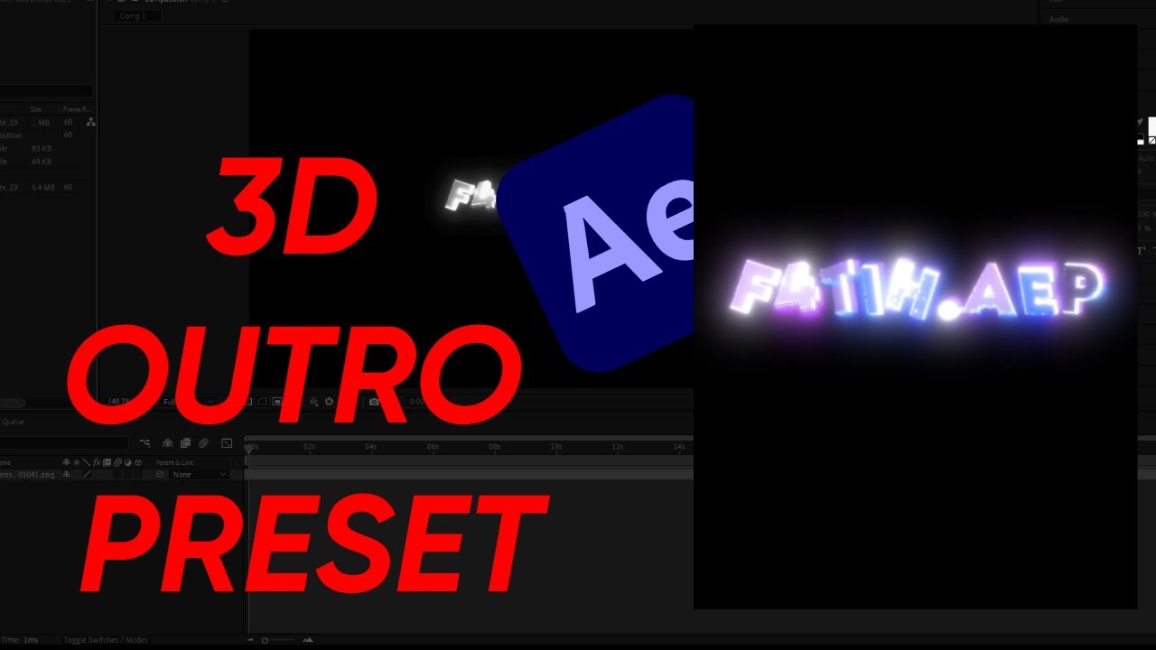 My New 3D Outro Preset For Free!(Only Works On After Effects)+How To ...