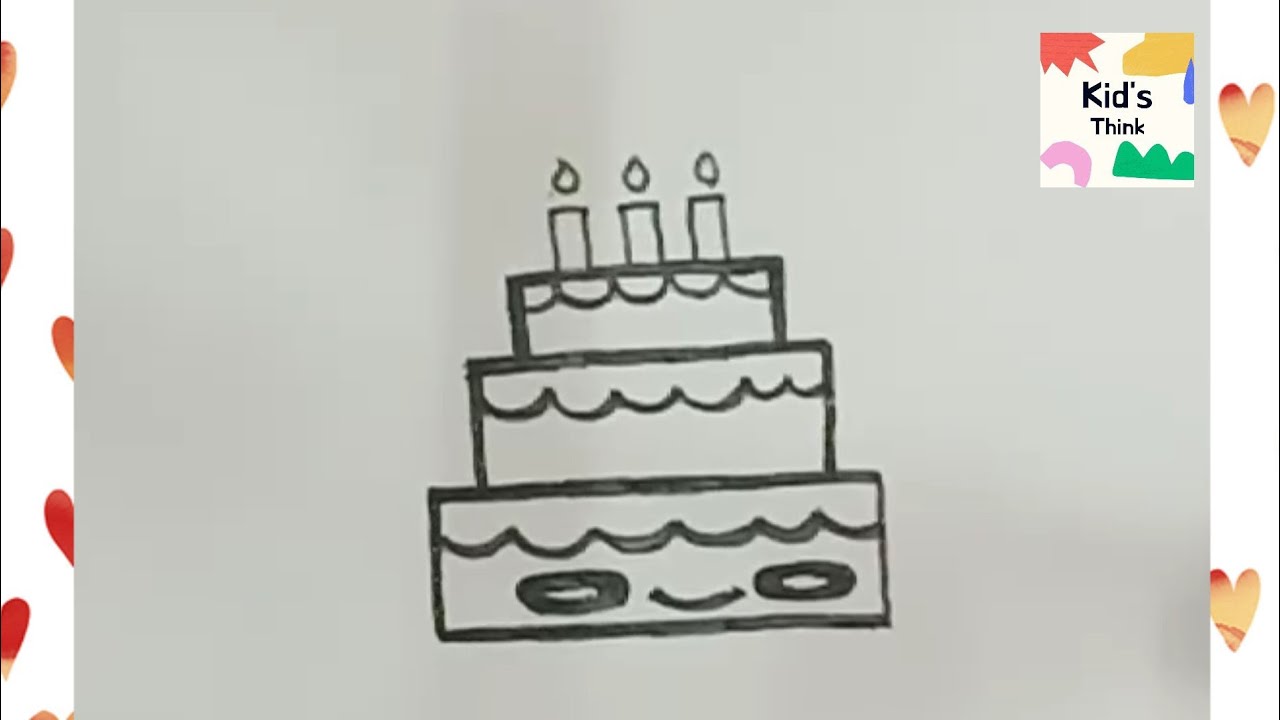 How To Draw Cute Cake Drawing Easy || How To Draw A Cute cake Very Easy ...