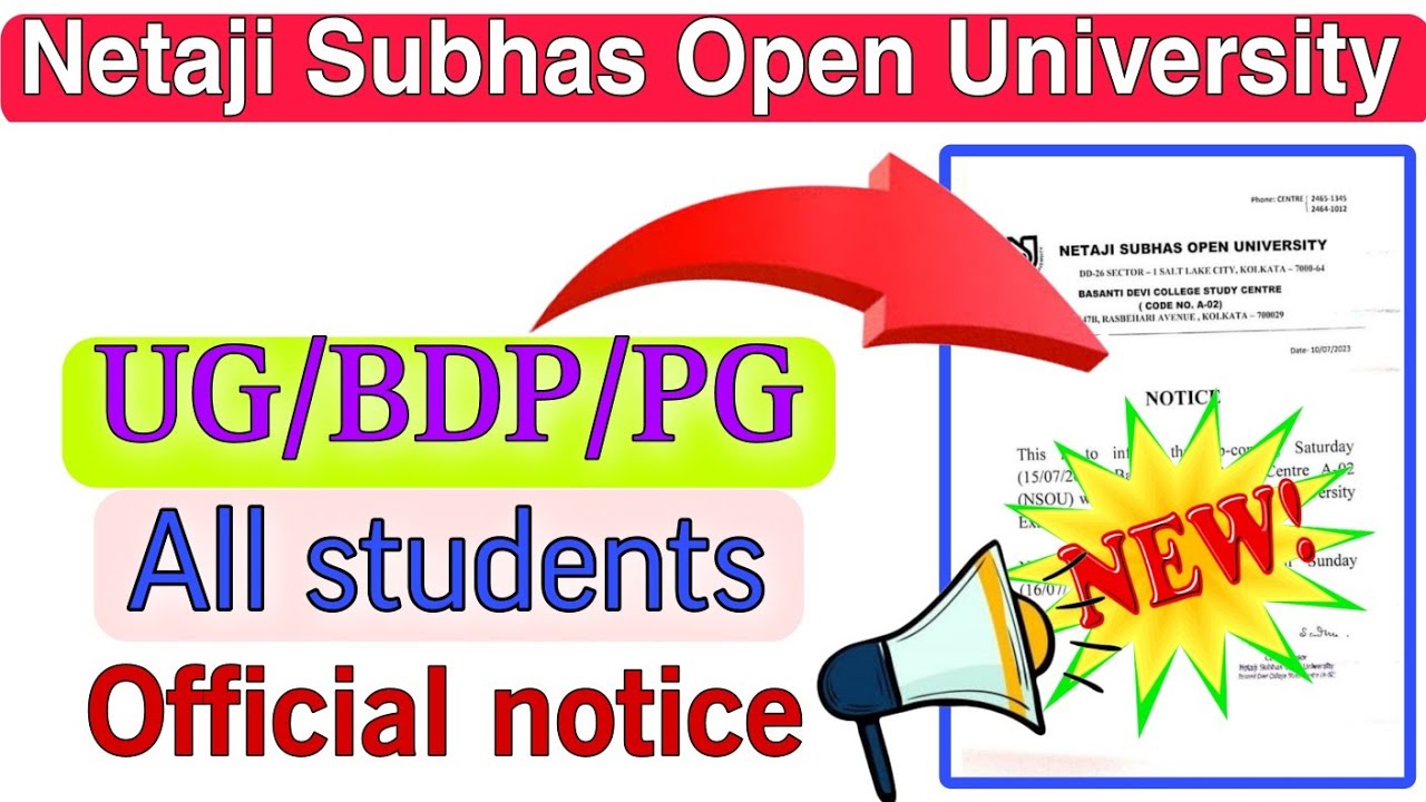 NSOU UG&BDP&PG Study Centre official notice || NSOU PG result hard copy || nsou pg result 2023 # ...