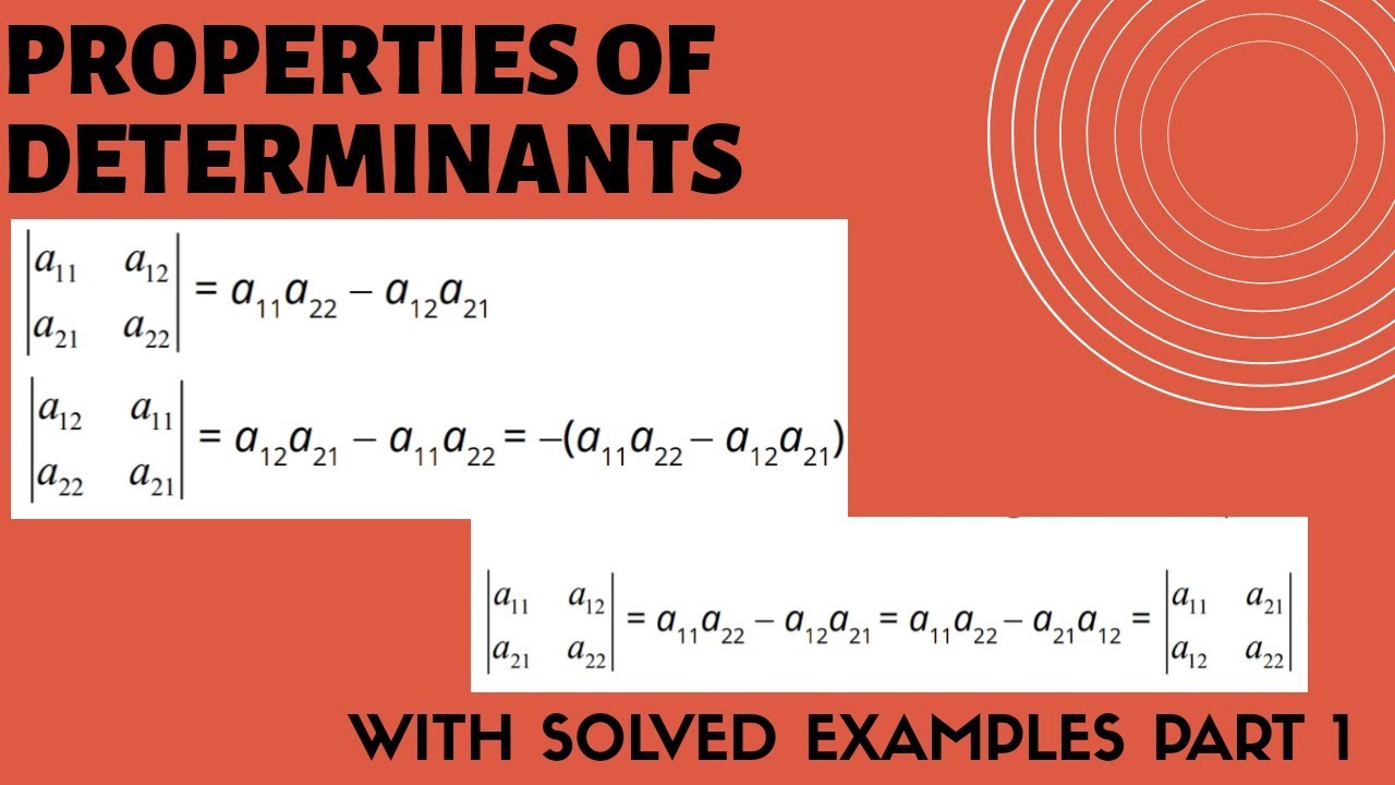 Properties of determinants- part 1|| Matrices and determinants. - YouTube