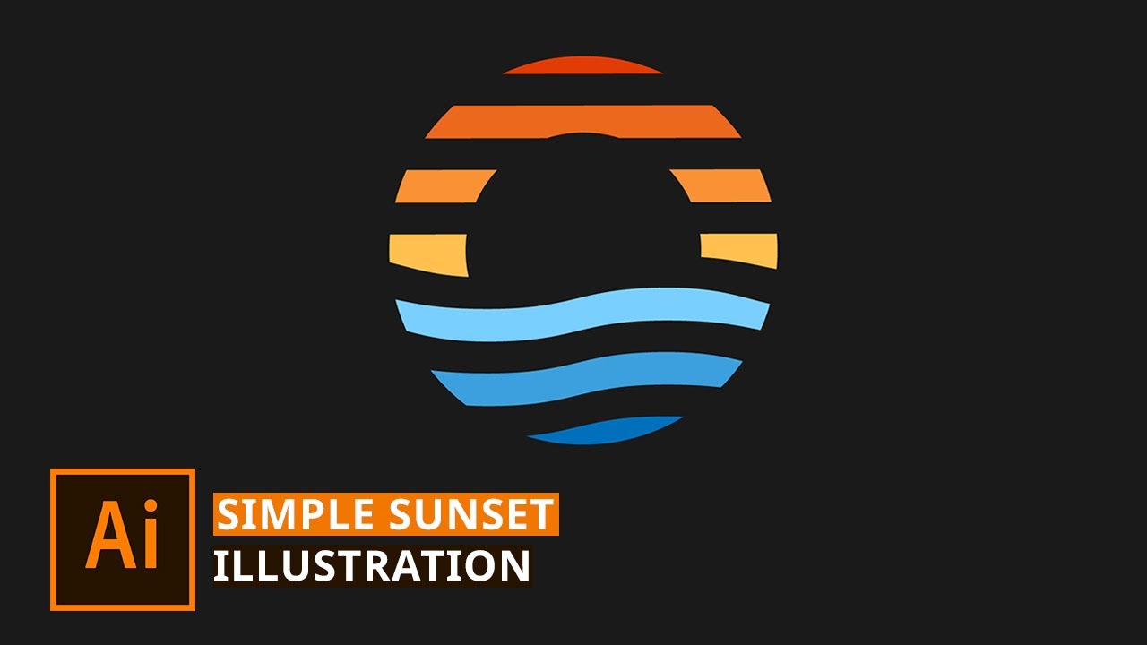 Illustrator Tutorial Create Simple Sunset Illustration Using Shapes Illustrator Tutorial Create Simple Sunset Illustration Using Shapes