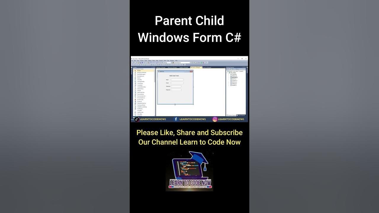 BEST WAY to Create a Parent Child Windows Form Application in C# #shorts #csharp #application ...