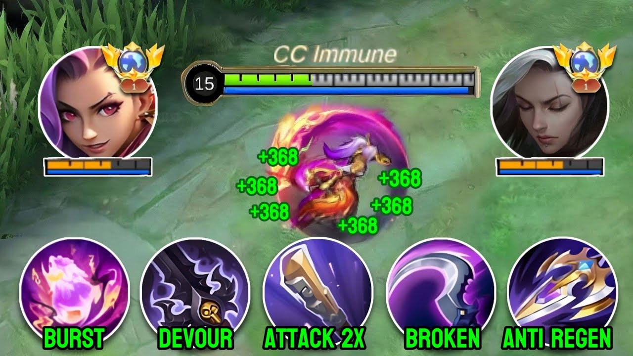 HANABI FULL PURPLE BUILD, BURST DAMAGE 🔥, DESTROYING THE ENEMY TEAM ...