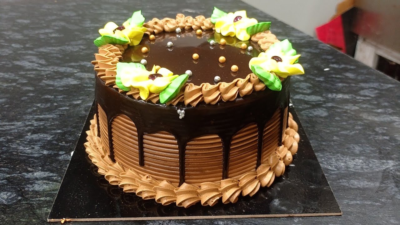 Chocolate truffle cake design #cake design simple cake decoration how ...