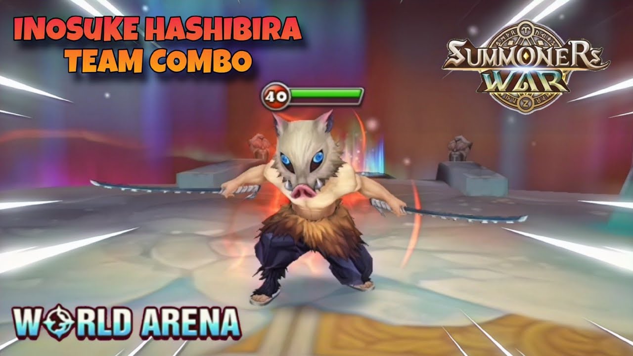 Fire Inosuke Hashibira Team Combo in World Arena - Summoners War - YouTube