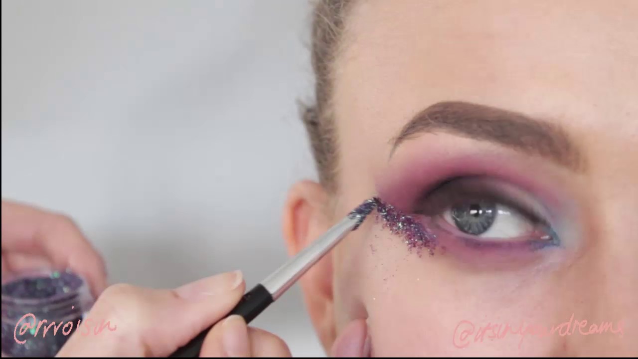 Smokey Eye, Glitter and Face Gems tutorial, using Cosmic Gift Set by In Your Dreams - YouTube