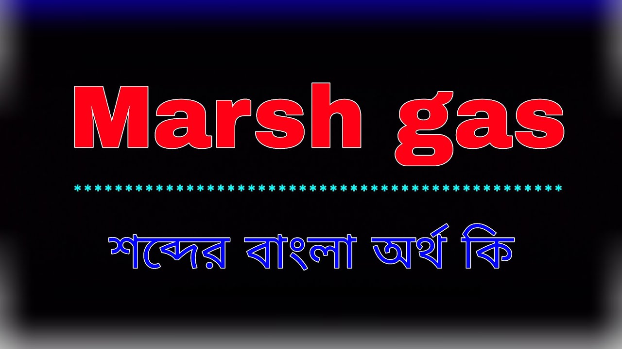 Marsh gas শব্দের অর্থ কি । Marsh gas meaning in Bangla | Marsh gas ...