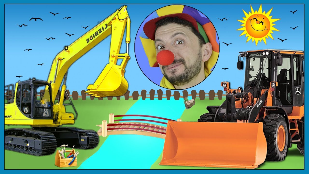 Construction vehicles Excavator & Truck in Bridge Construction video ...