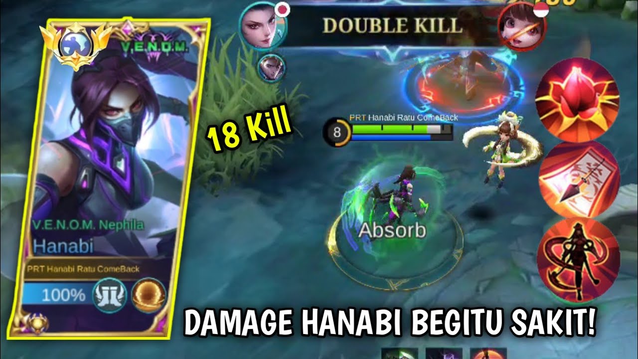 18KILL! DAMAGE HANABI BEGITU SAKIT BANGET! HANABI BEST BUILD TERSAKIT ...