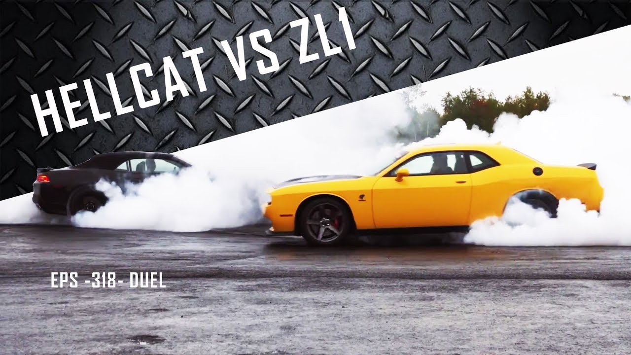 DUEL : Challenger SRT Hellcat VS Camaro ZL1 - YouTube