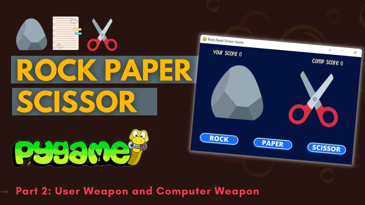 Rock Paper Scissor Game with Python | GUI Rock Paper Scissor | Part 2 | Crazy Coders - YouTube