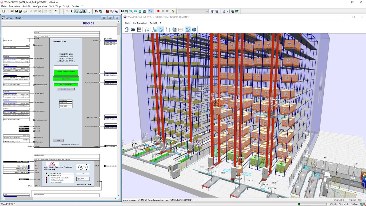 Virtuelle Inbetriebnahme für die Intralogistik mit WinMOD - YouTube