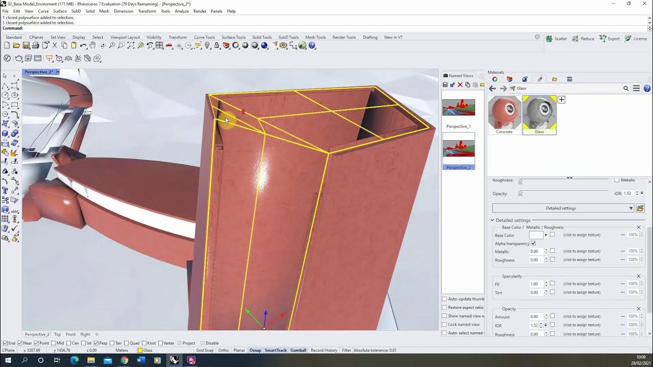 Rhino 7 - Glass Material Creation - PBR - YouTube