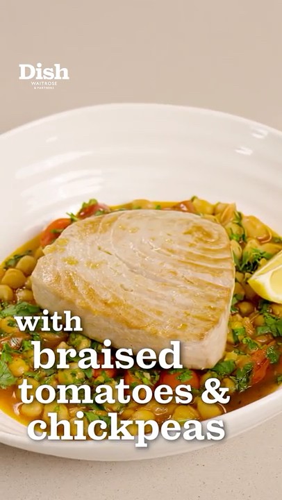 Seared tuna with braised tomatoes & chickpeas | Waitrose | Dish Podcast ...