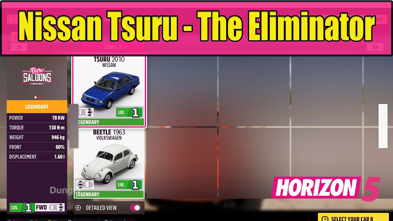 Forza Horizon 5 Nissan Tsuru - New Starter Car in The Eliminator Series ...