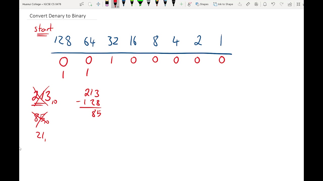 How To Convert A Denary Number Into A Binary Number YouTube