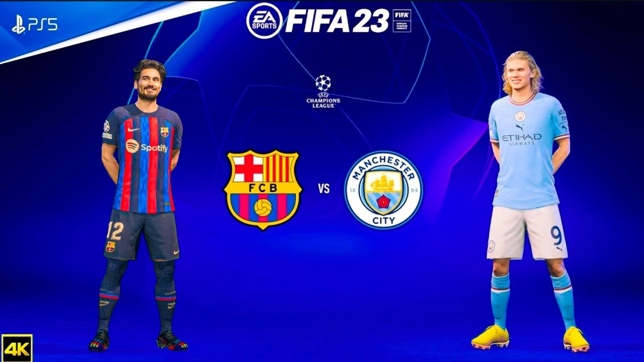 FIFA 23 - BARCELONA VS MANCHESTER CITY | Premier League 2023 - YouTube