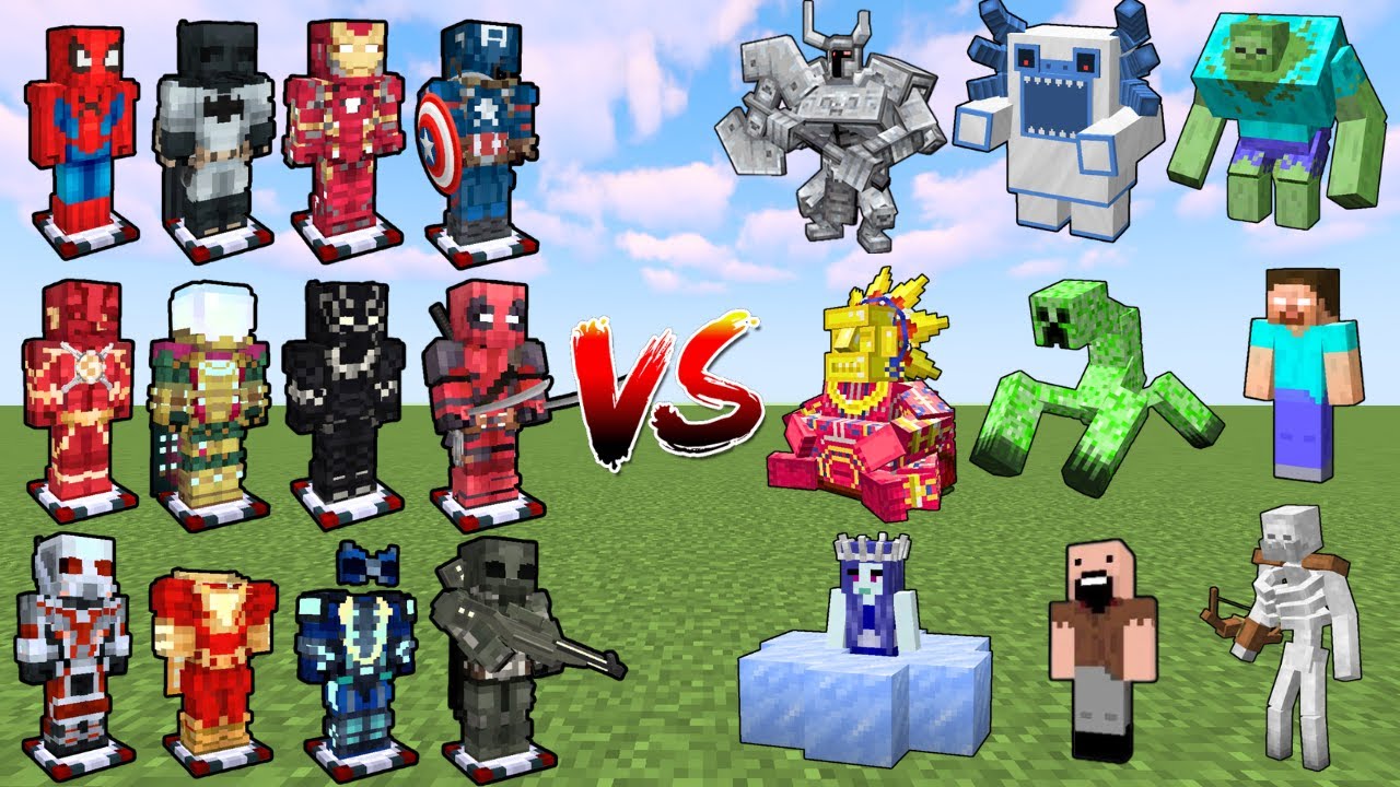 ALL Minecraft Superheroes vs Every Strongest Boss Mob - YouTube