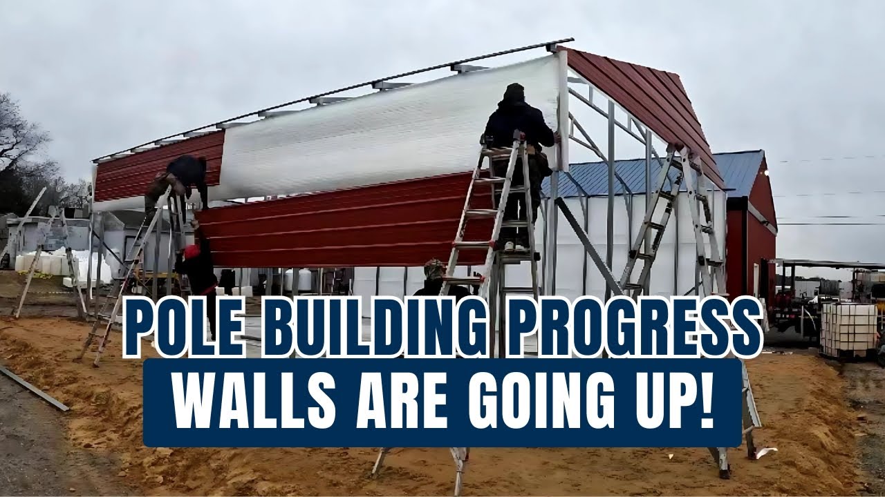 Pole Building Progress: Walls Are Going Up! - YouTube