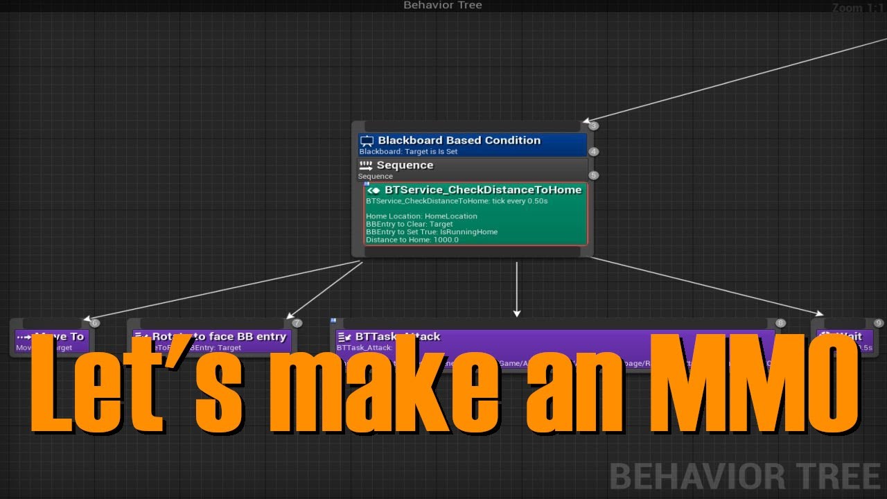 Let's make an MMO in UE4 - Part 13 (Behavior Tree Services) - YouTube