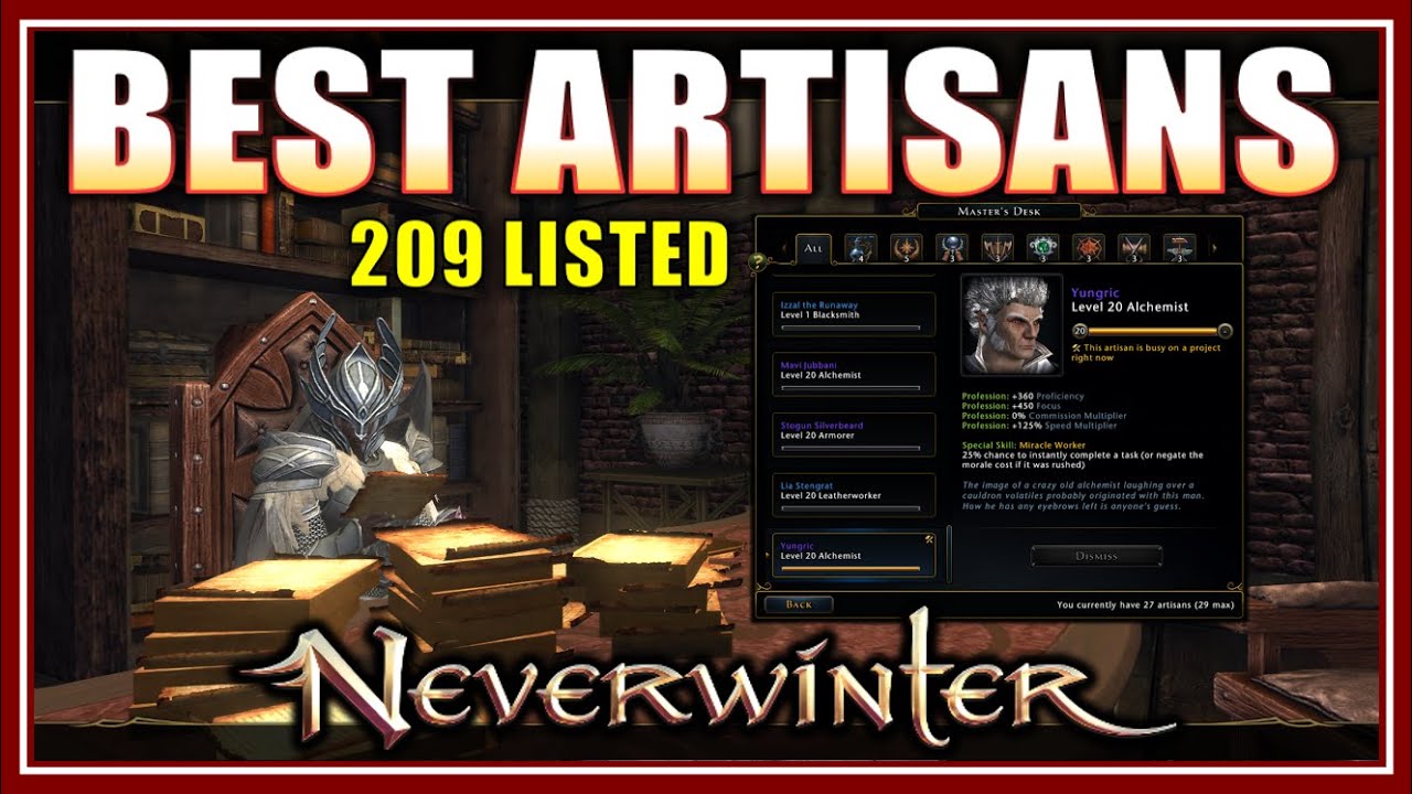 Best Workshop Artisans! (what to accept) Summer Festival & Prepare for Gond Event! - Neverwinter ...