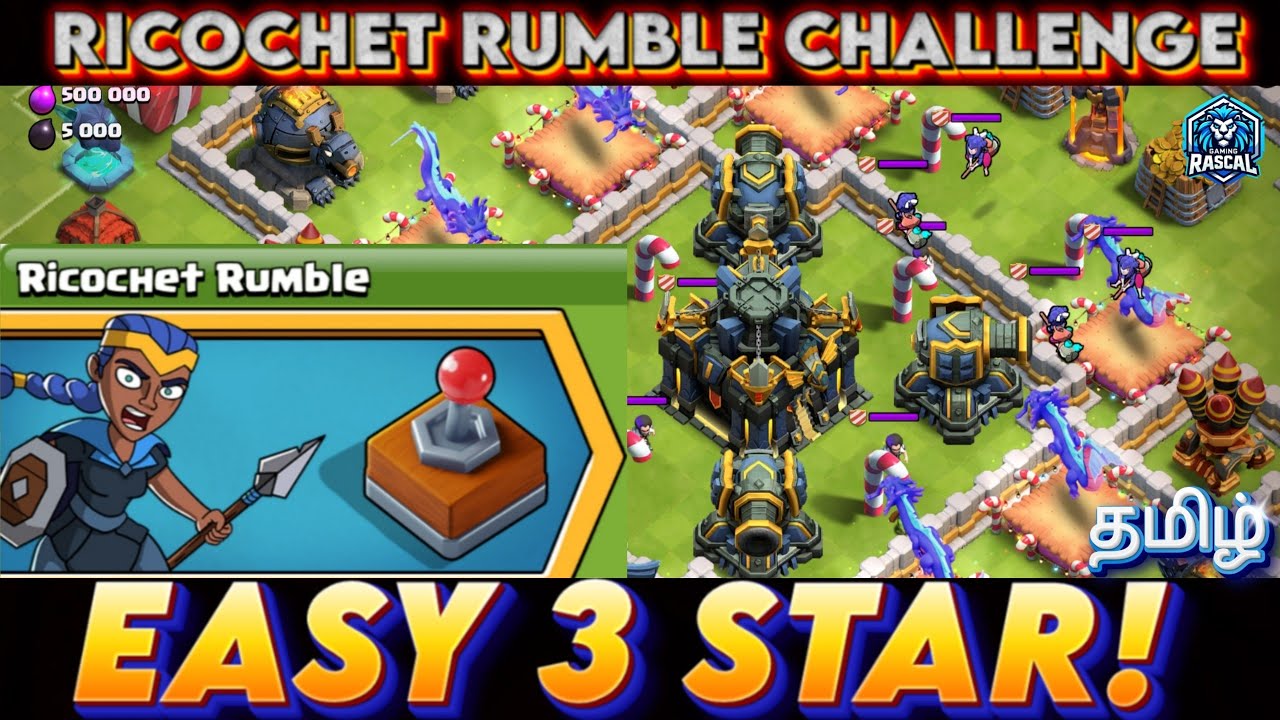 Easily 3 Star Ricochet Rumble Challenge coc New event - YouTube