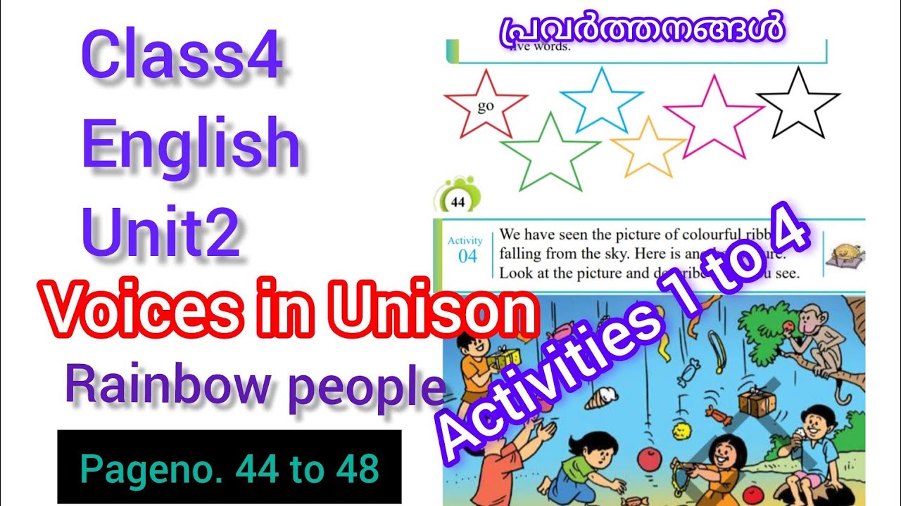 Class4 English Unit2 Voices in unison Lesson activities page 44 45 46 ...