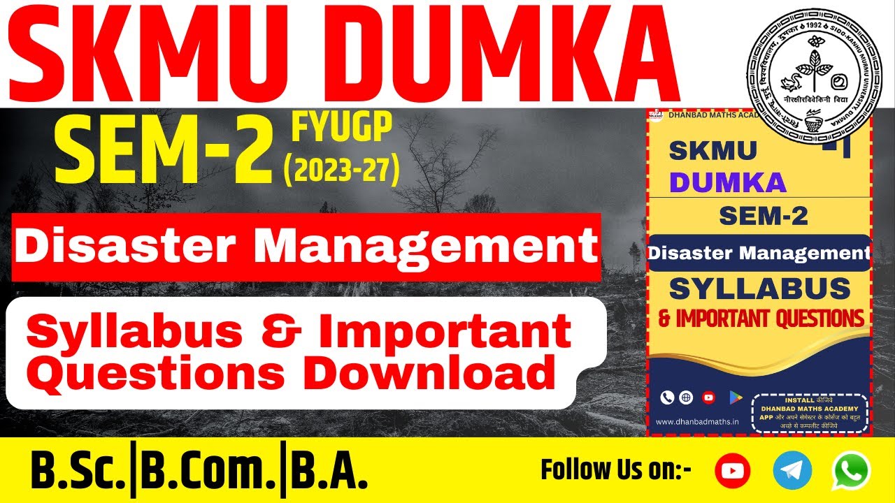 MNV DISASTER MANAGEMENT SEM-2 SKMU||SYLLABUS & IMPORTANT QUESTIONS DOWNLOAD PDF|| - YouTube