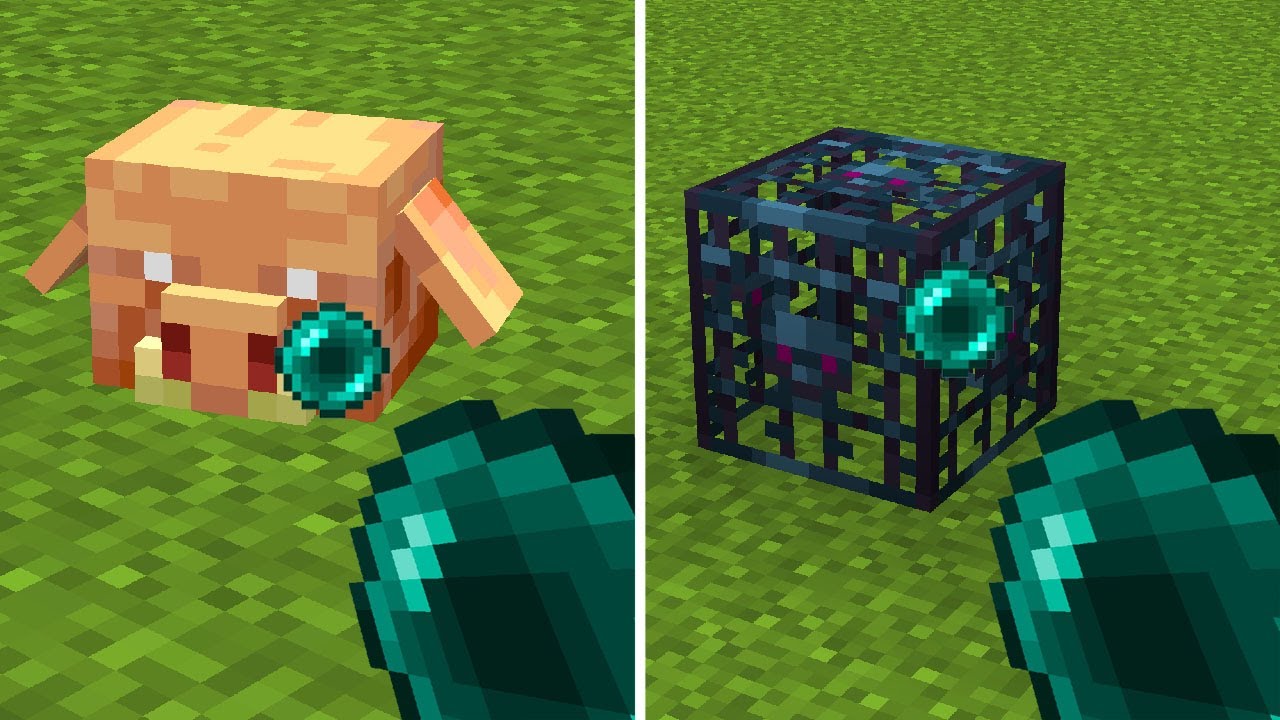 what's inside Piglin Head? what's inside Monster Spawner? - YouTube