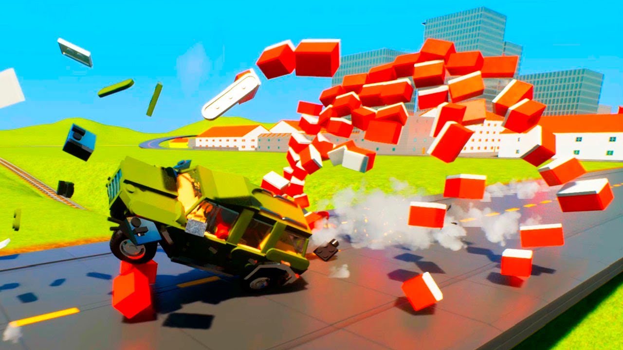 Lego Cars vs Explosive Wall and Lego ragdolls | Brick Rigs - YouTube
