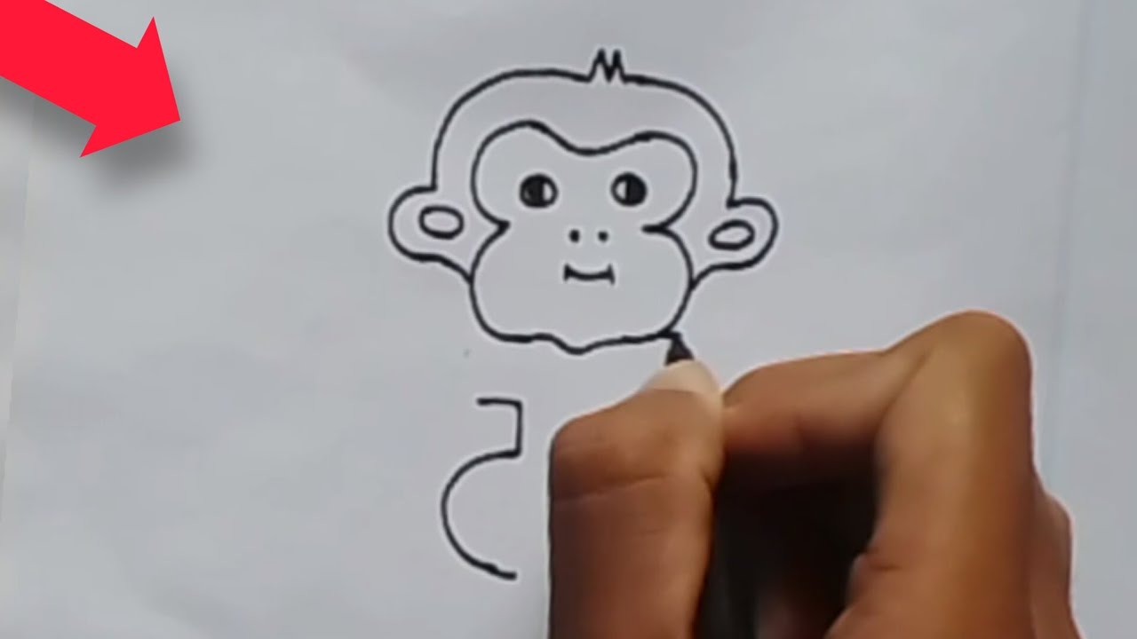 How to draw monkey from 33 55 easy step by step || number drawing ...