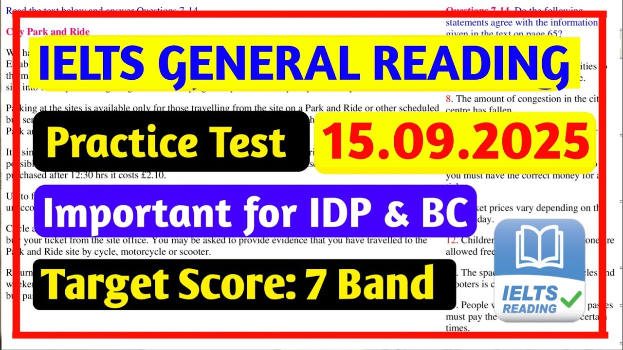 IELTS General Training Reading Practice Test 2025 With Answers | 15.09. ...
