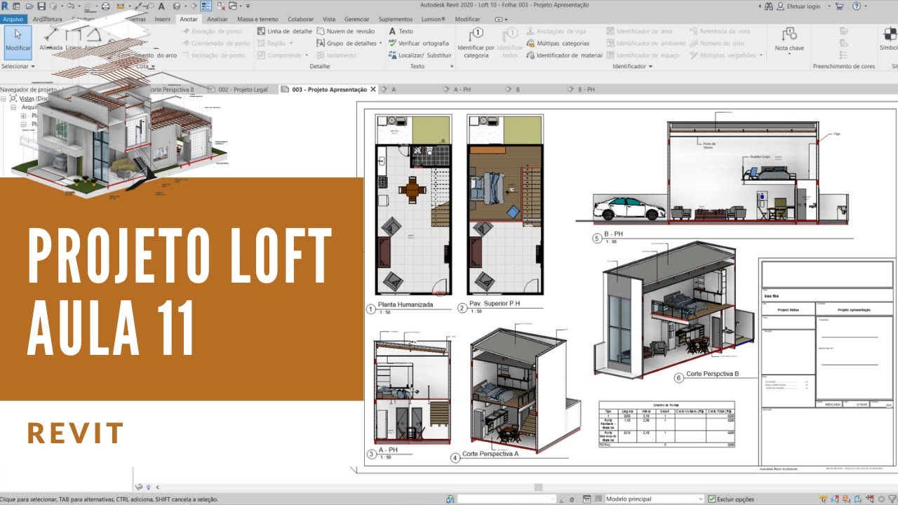 Aulas de REVIT para iniciantes - Projeto Loft no REVIT - Parte 11 - YouTube
